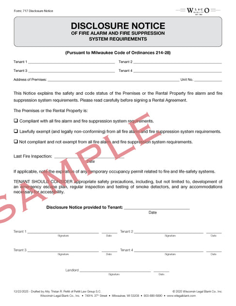 717 Disclosure Notice of Fire Alarm and Fire Suppression System Requir ...