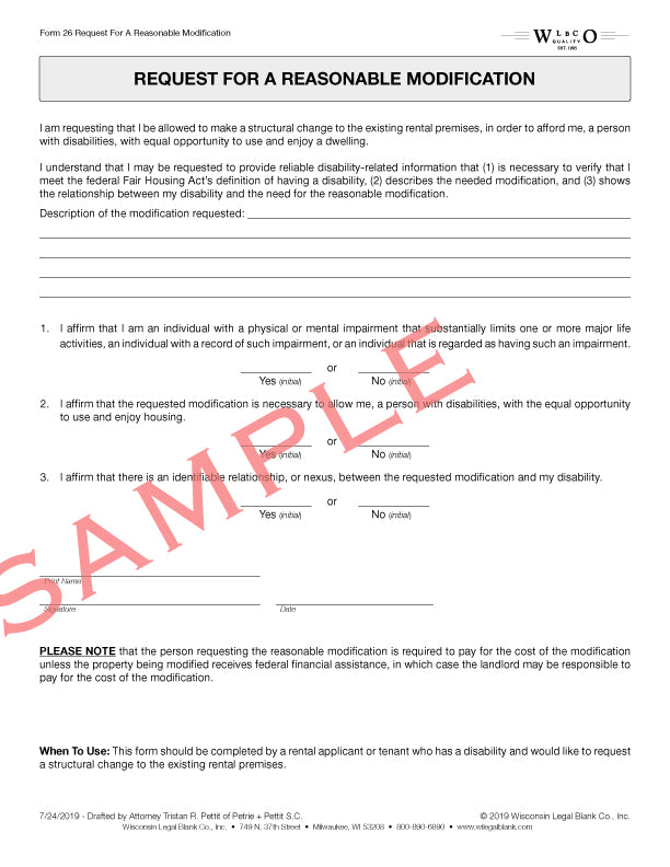 Wisconsin Legal Blank