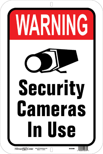 Warning Security Cameras in Use 12 x 18 Aluminum Sign – Wisconsin Legal ...