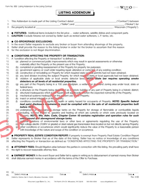Real Estate Addendums to Offer to Purchase Forms | PDF | Digital ...