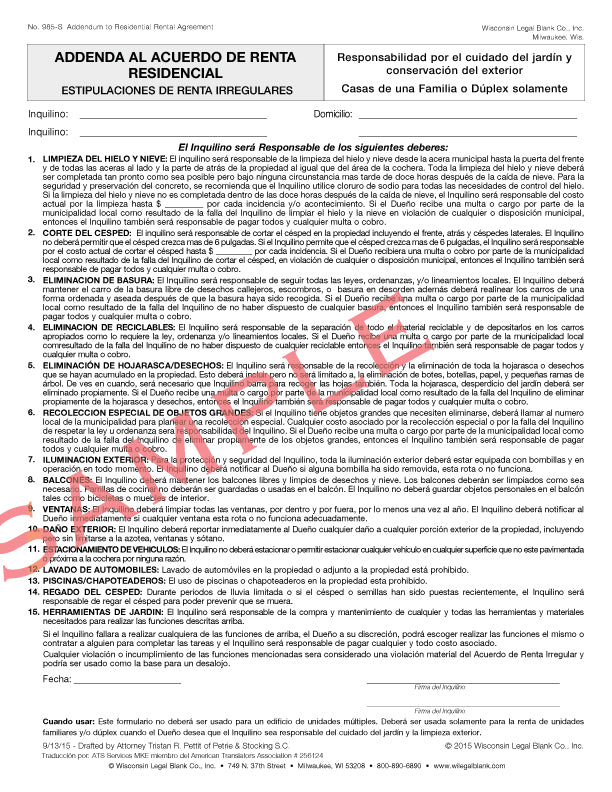 Wisconsin Legal Blank