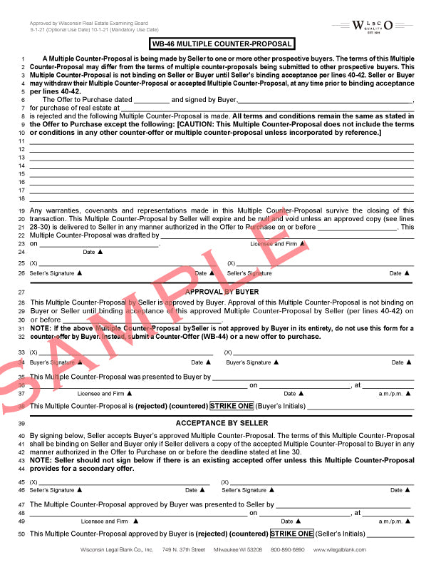 Wisconsin Legal Blank