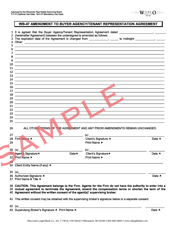 Wisconsin Legal Blank